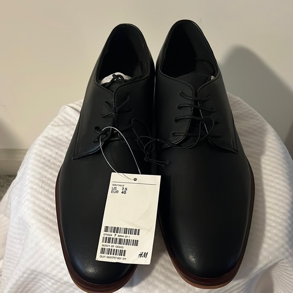 H&M | Shoes | Hm Men Leather Dress Shoes Color Black New With Tags ...